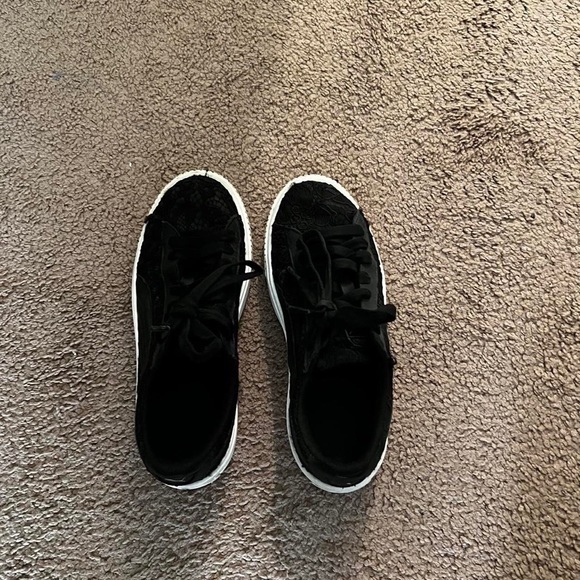 Puma | Shoes | Puma Suede Classic Black With Flower Designs | Poshmark